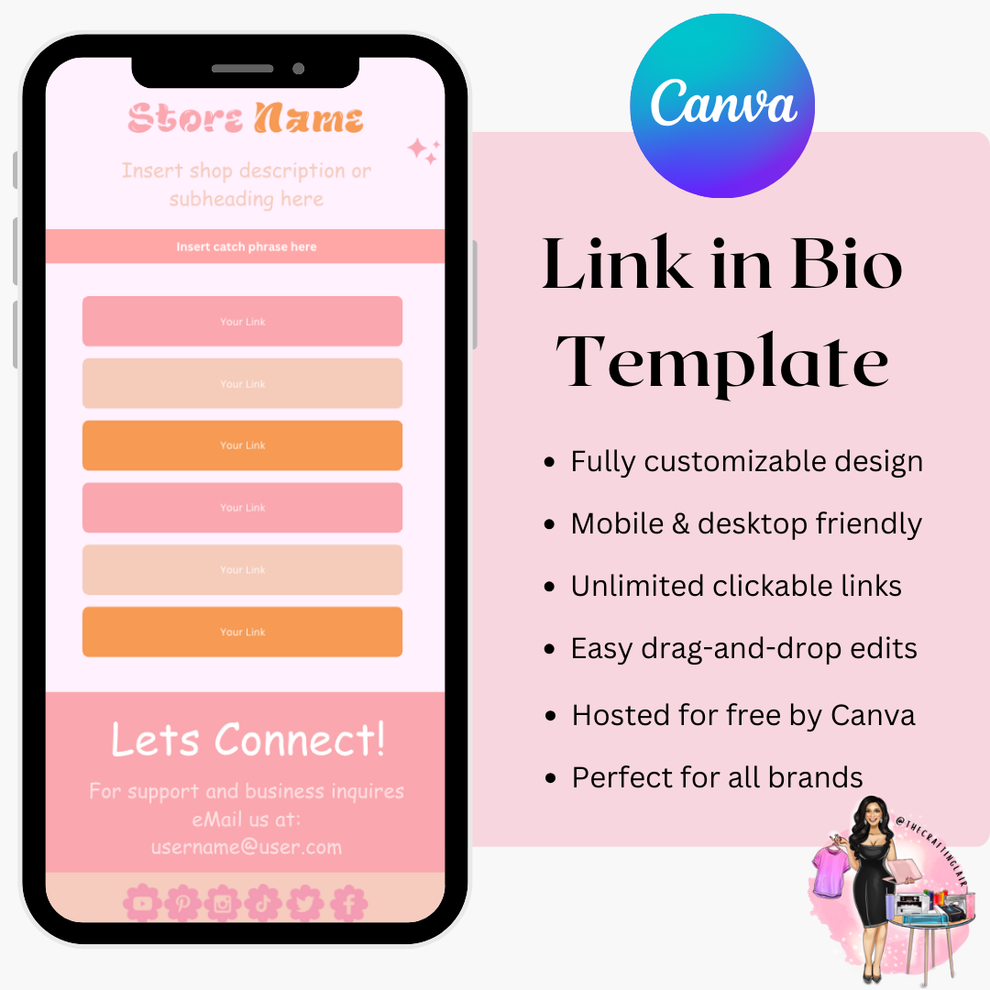 Canva Colorful Link in Bio Template – The Crafting Lair