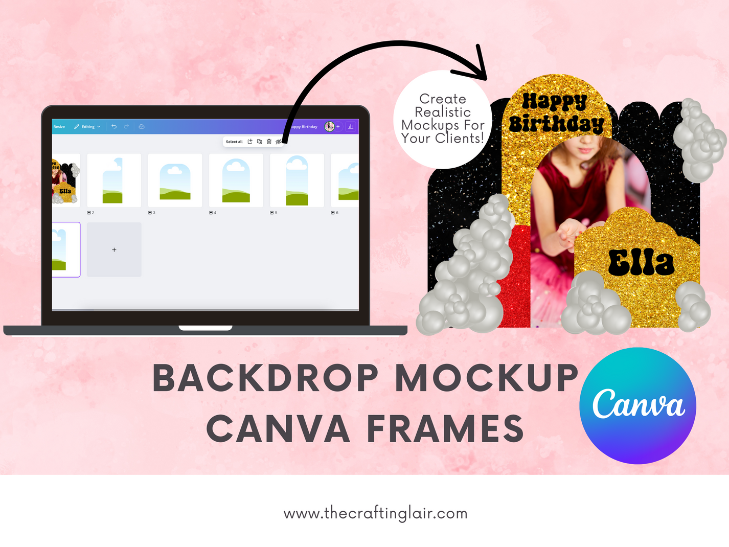 Backdrop Mockup Canva Frames – The Crafting Lair